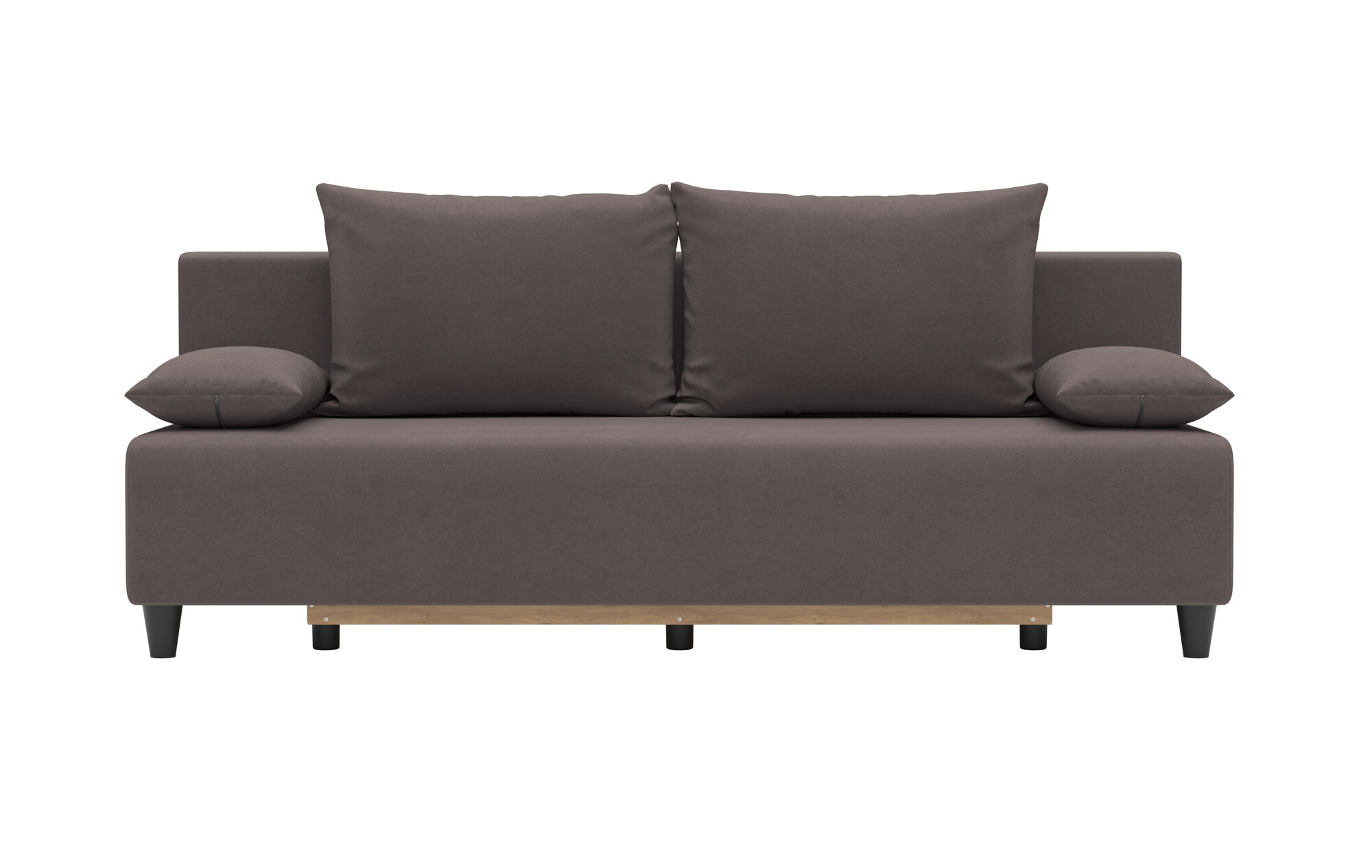 Диван Эконом/ Морис стандарт Роджер коричневый велюр PARMA-14 еврокнижка, фанера, выкатной механизм с подушками 1950х900х700 мебельный РАЙ