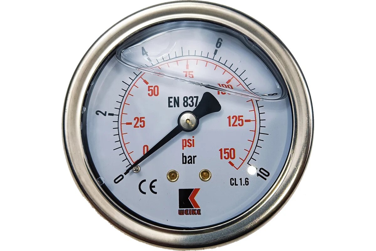 Аркаим гидравлический виброустойчивый манометр WKP1007 на 10 бар 63 мм G1/4 глицериновый