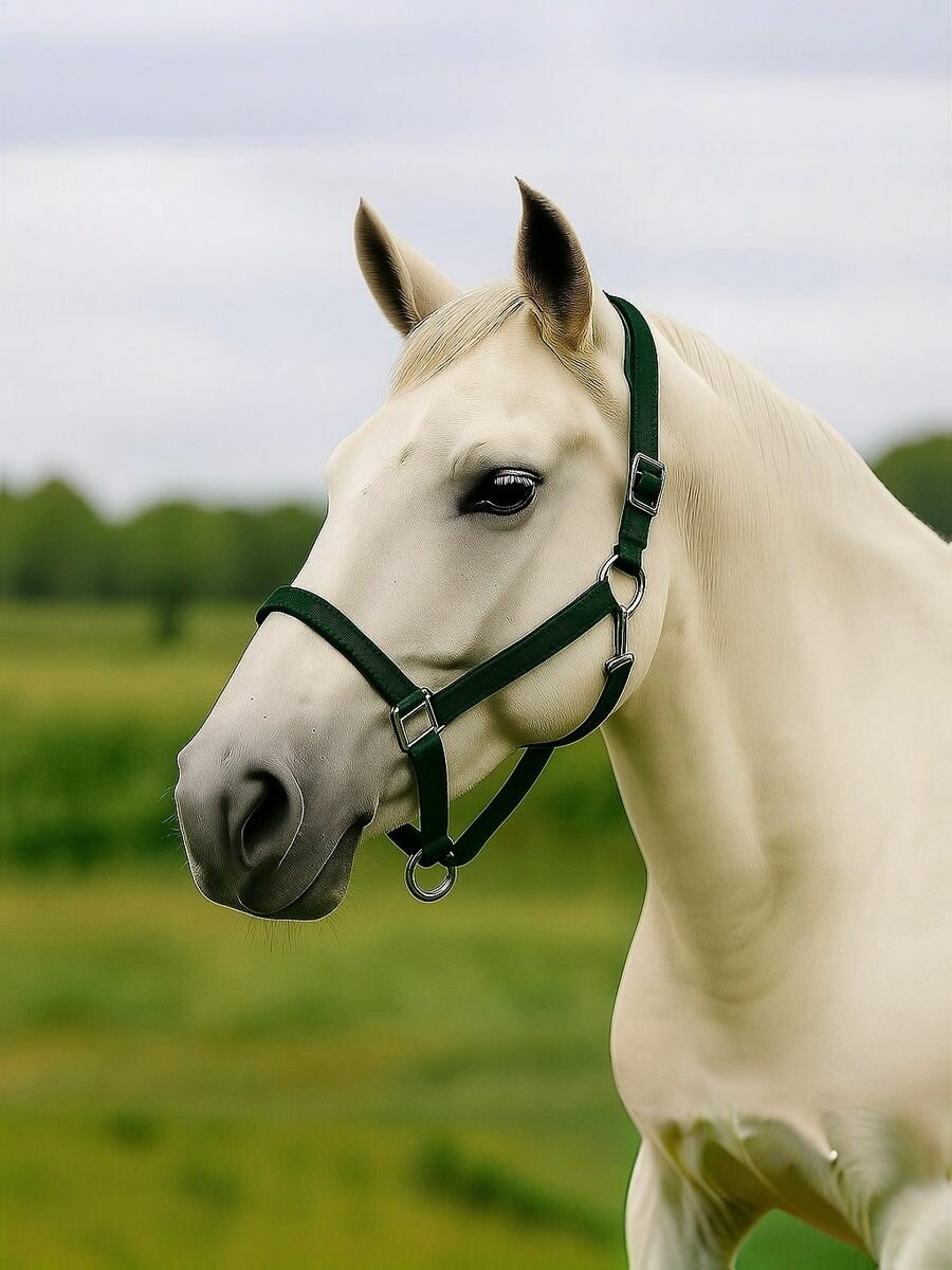 Неопреновый недоуздок Grandis, темно-зеленый, регулируемый, COB