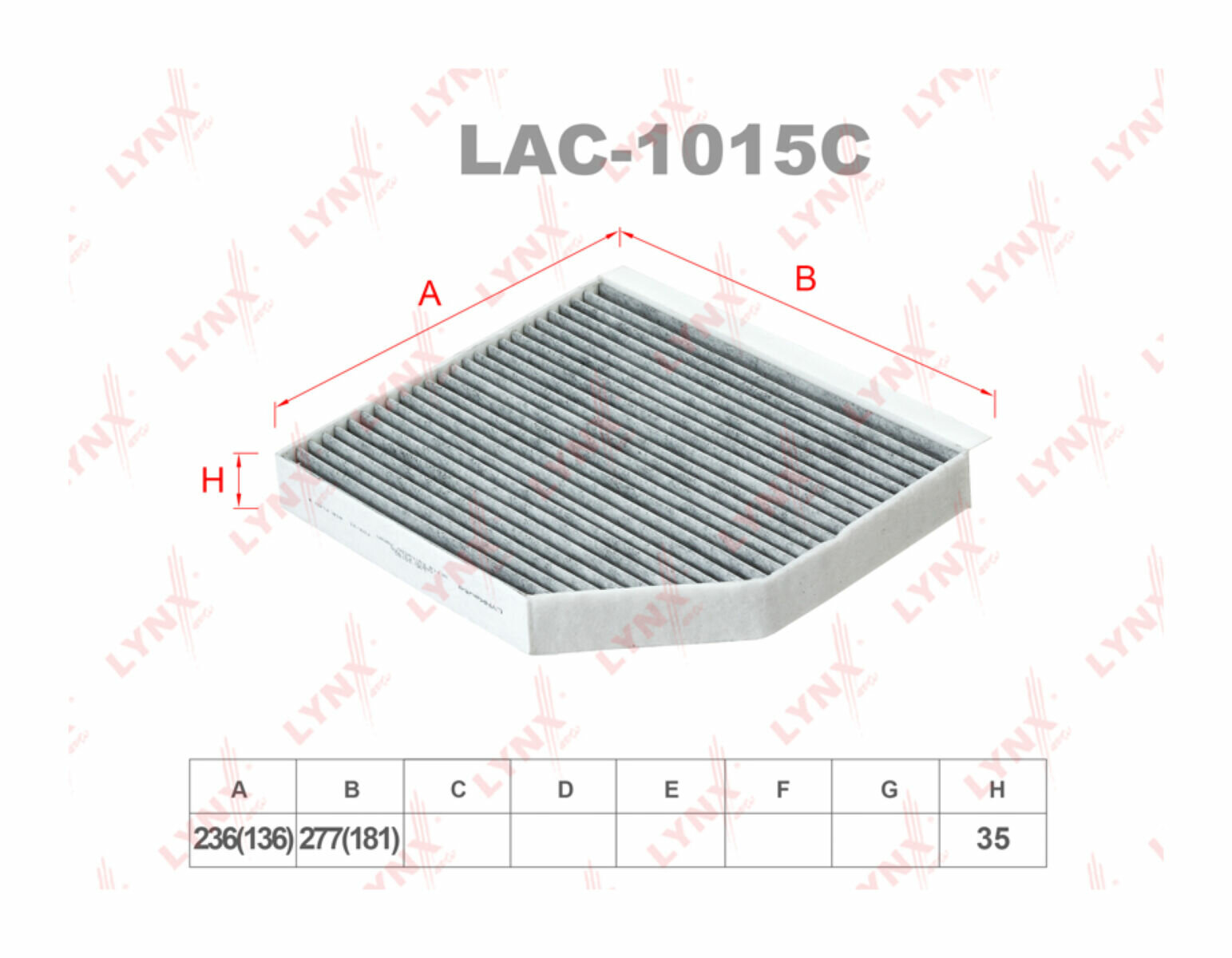 Lac-1015C Фильтр Салонный Lynxauto(Lynx Lac-1015C)