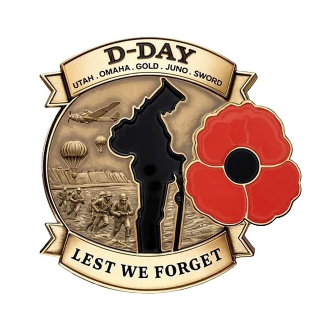 Памятная Эмалевая Булавка Для Лацкана "День Д", Посвященная 80-летию Высадки Ветеранов Второй мировой войны в Нормандии, Нагрудная Металлическая Брошь В Подарок