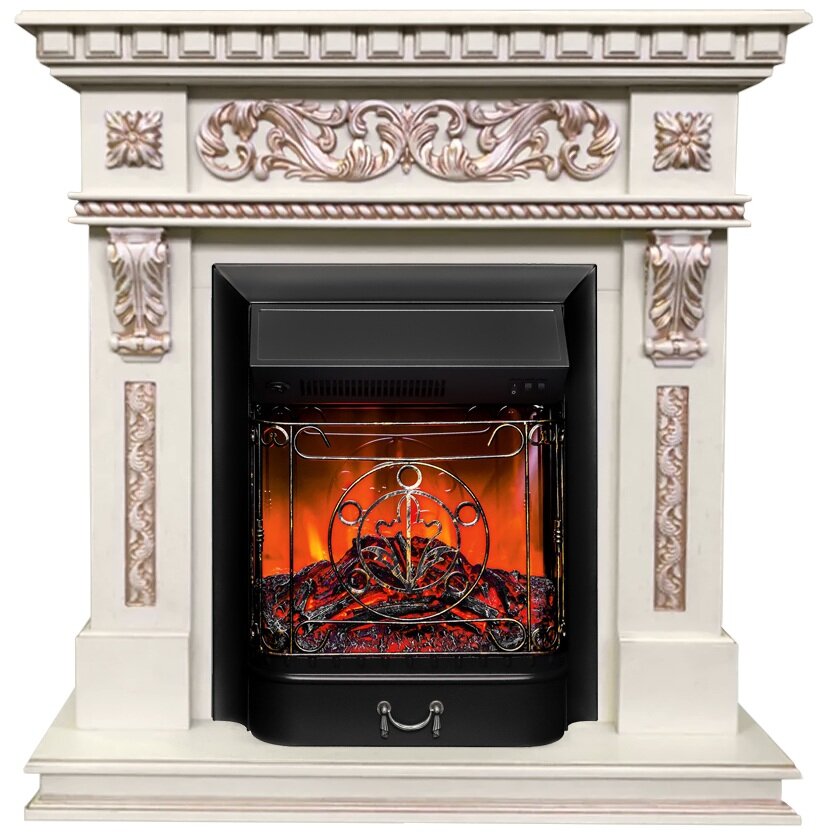 Электрокамин Florence с очагом Majestic Lux Black, обогрев, звуковые эффекты (камин электрический)