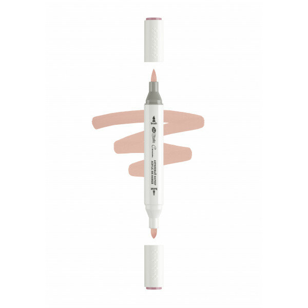 Маркер акриловый двусторонний "Сонет", перо кисть/пуля, розовый античный