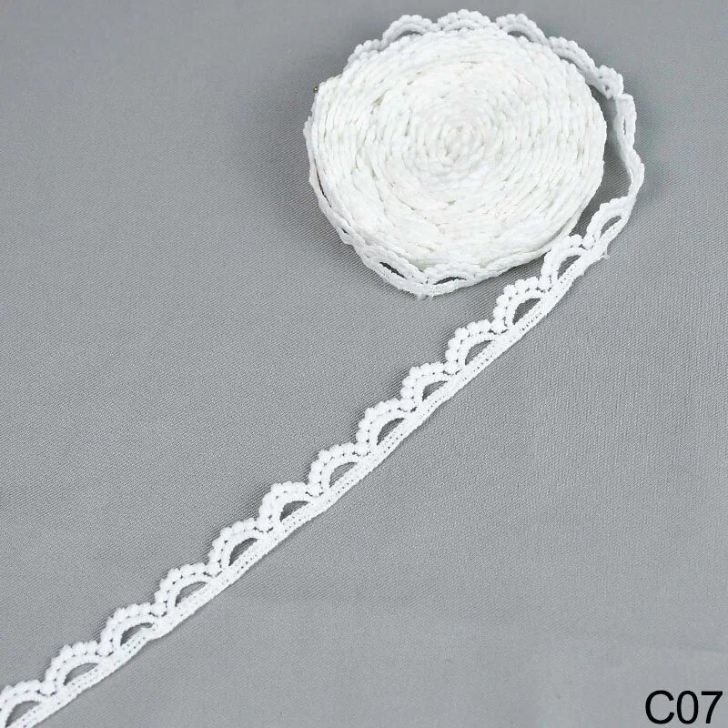 Белый вискозный кружевной трим 5 ярдов C07