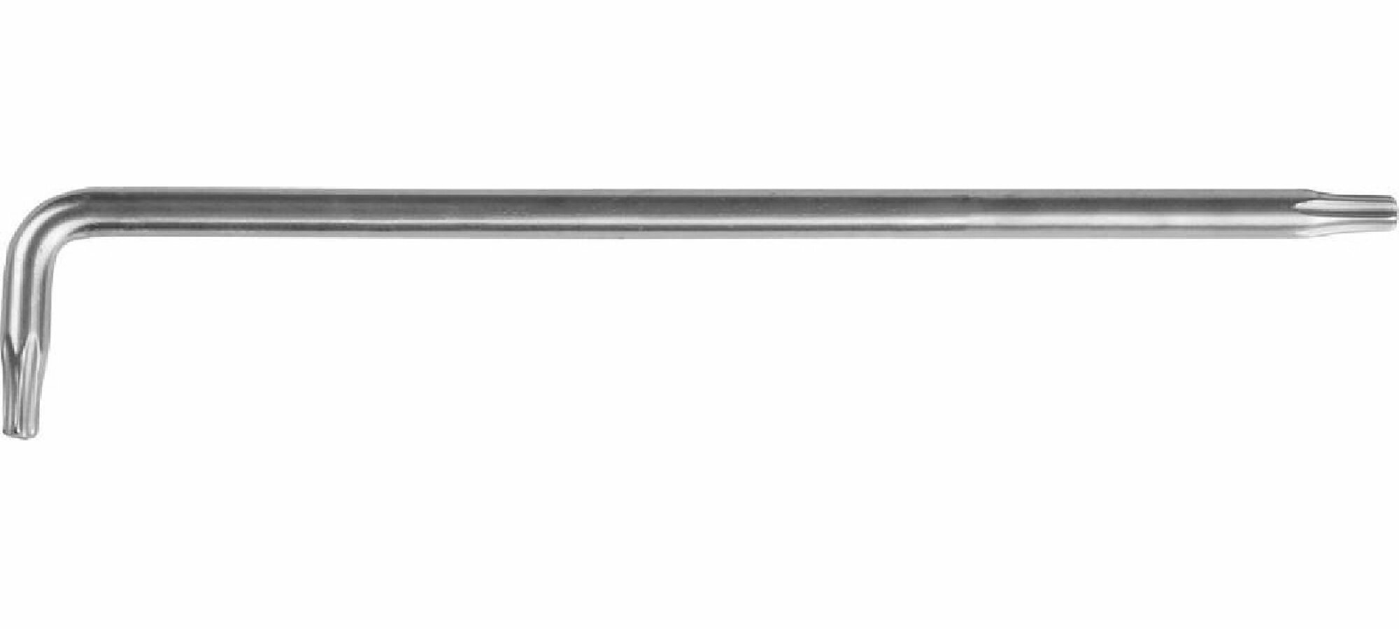 Длинный имбусовый ключ KRAFTOOL Industrie ТХ 8 мм Cr-Mo 76 х 16 мм с отверстием шестигранник TORX