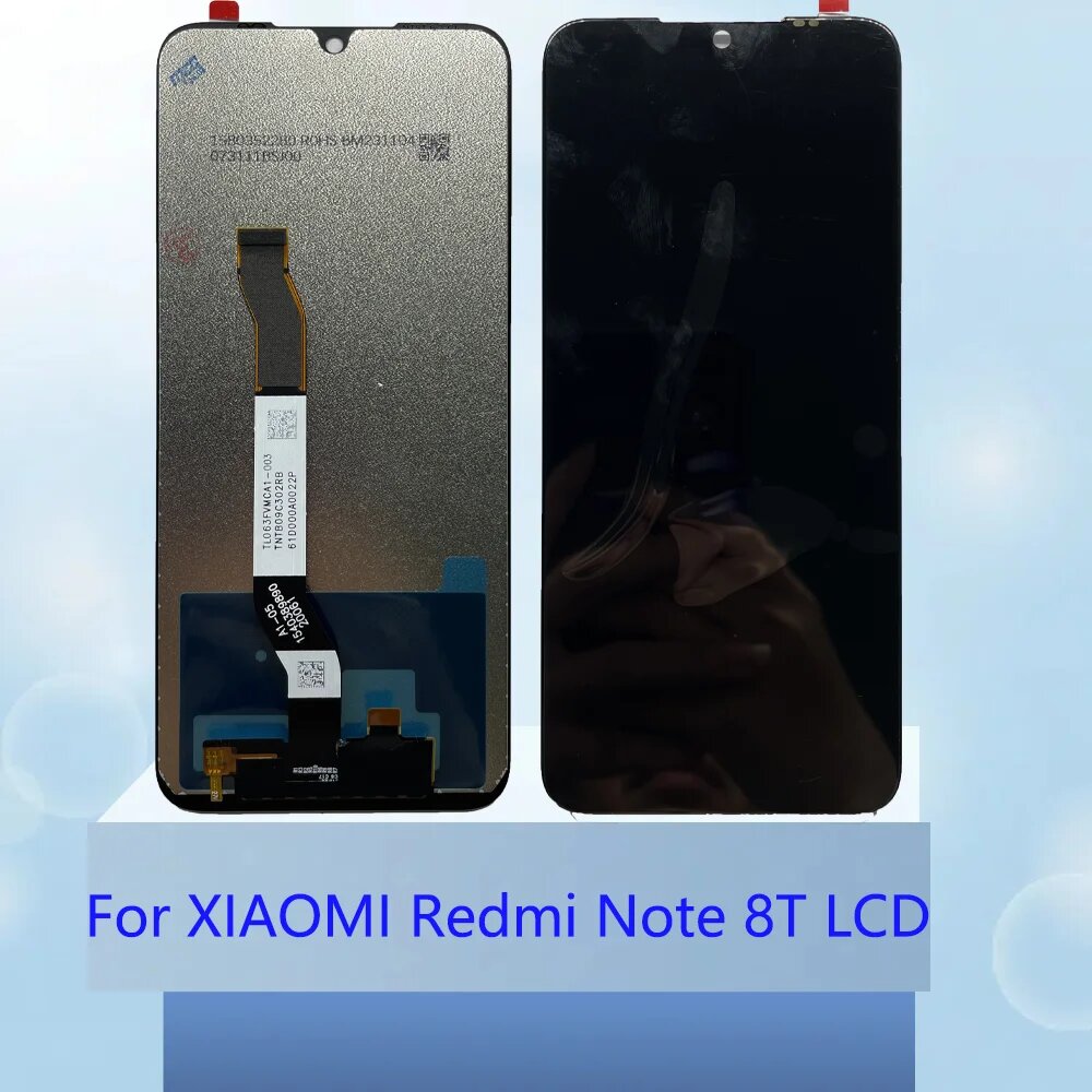 6,3 дюйма для Xiaomi Redmi Note 8T ЖК-дисплей, дигитайзер сенсорного экрана в сборе, панель M1908C3XG, запасные части для ЖК-винта