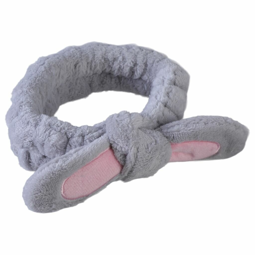 Объемная лента для волос с кроличьими ушками-серый