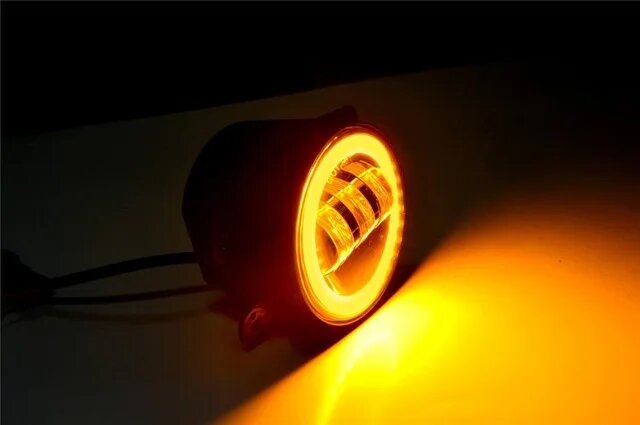 FADUIES 2PCS DOT 4-дюймовый круглый светодиодный противотуманный фонарь Wrangler 30W 6000K White Halo Ring DRL Внедорожные противотуманные фары для Jeep Wrangler JK TJ LJ Yellow DRL