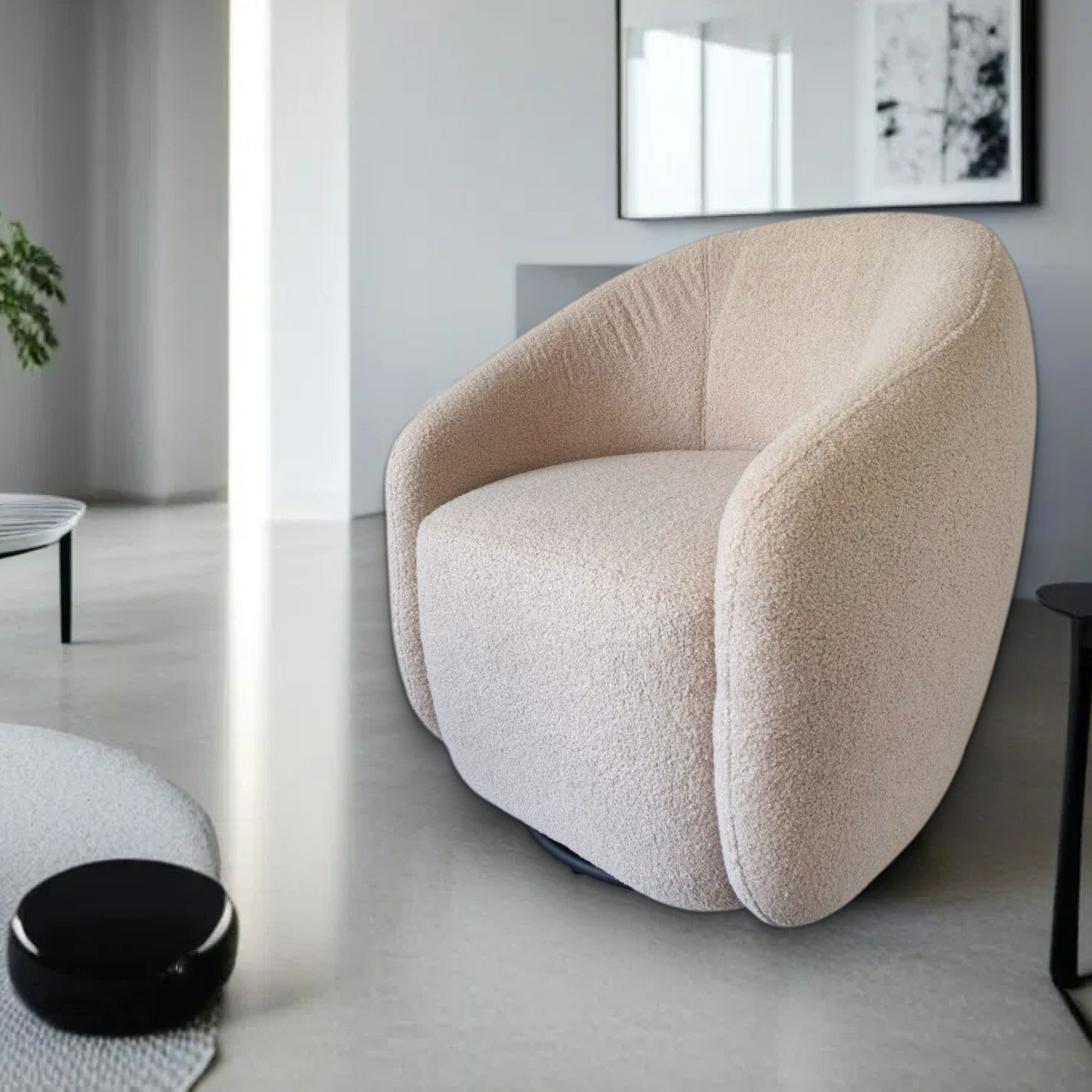 Кресло мягкое вращающееся. Кресло на поворотном основании. «ROSE» Какао