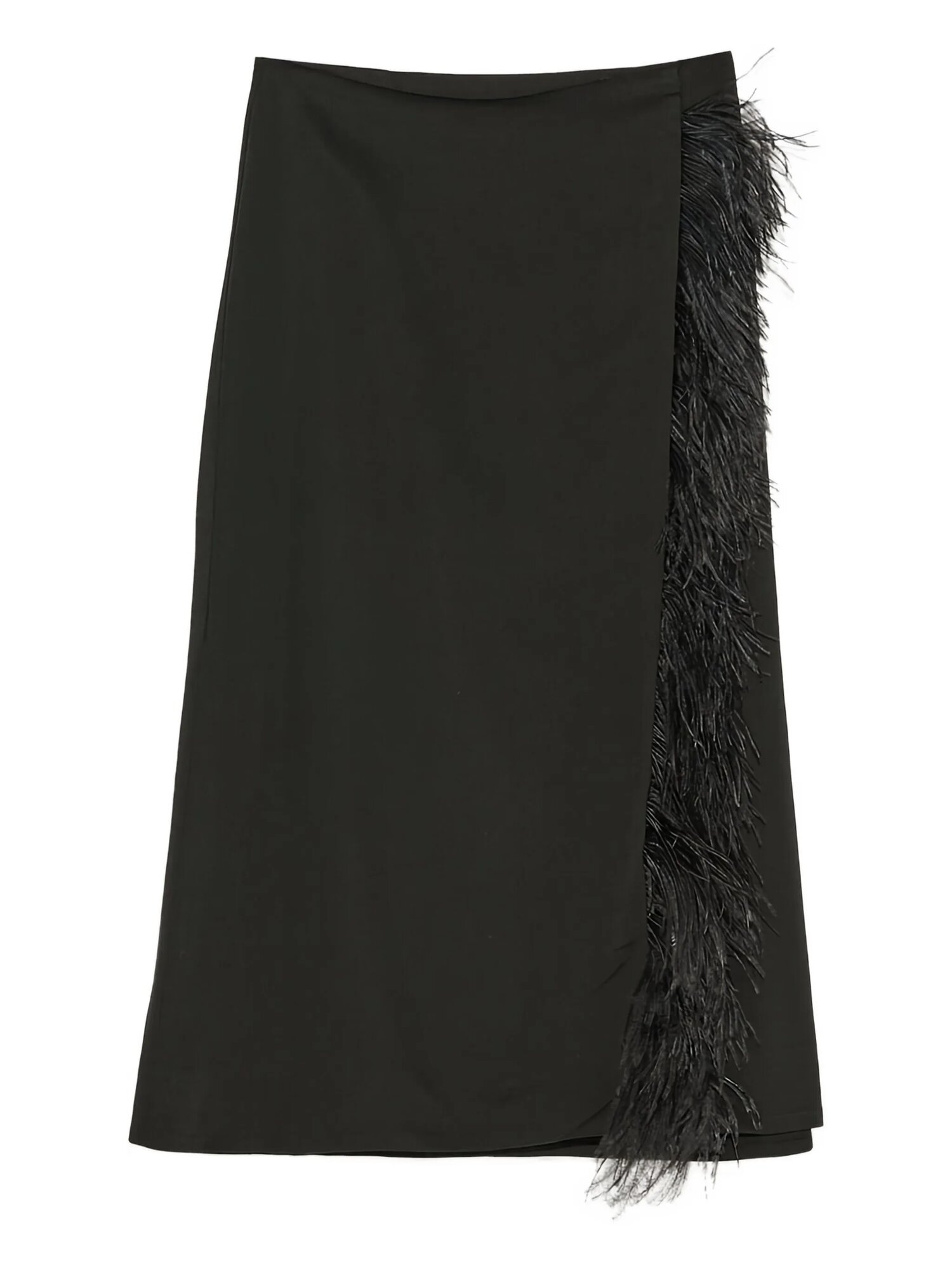 Юбка Feather-trimmed satin skirt
