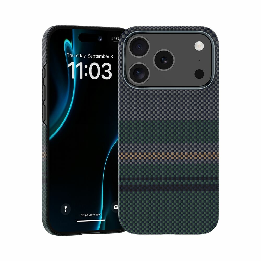 Чехол Benks Aurora ArmorAir Case built with Kevlar для iPhone 17 Pro 6.3", принт арктическое ночное небо