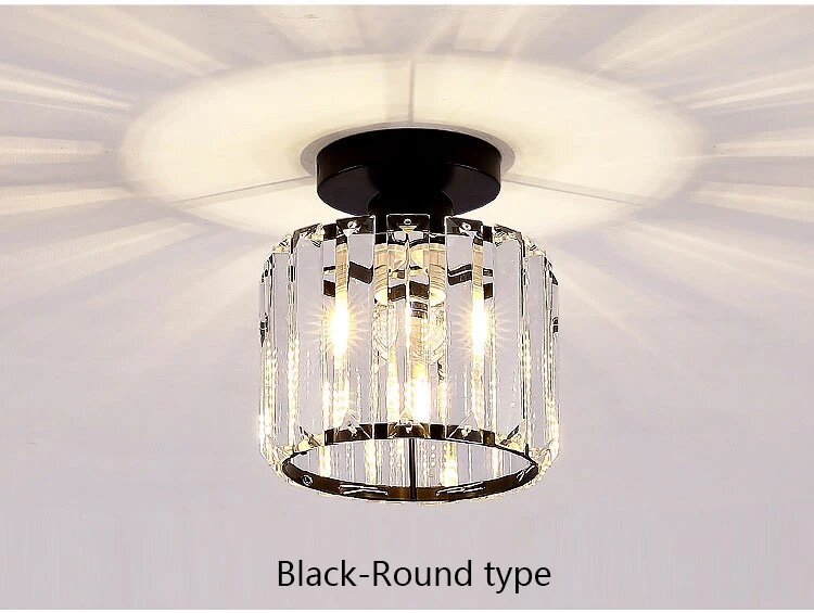Хрустальная LED люстра ZSHLZC, D14xH17cm, Warm white, Black-Round type