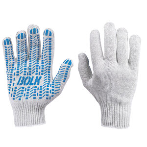 Перчатки рабочие х/б 10 класс с точечным покрытием из пвх BOLK арт. bww101002