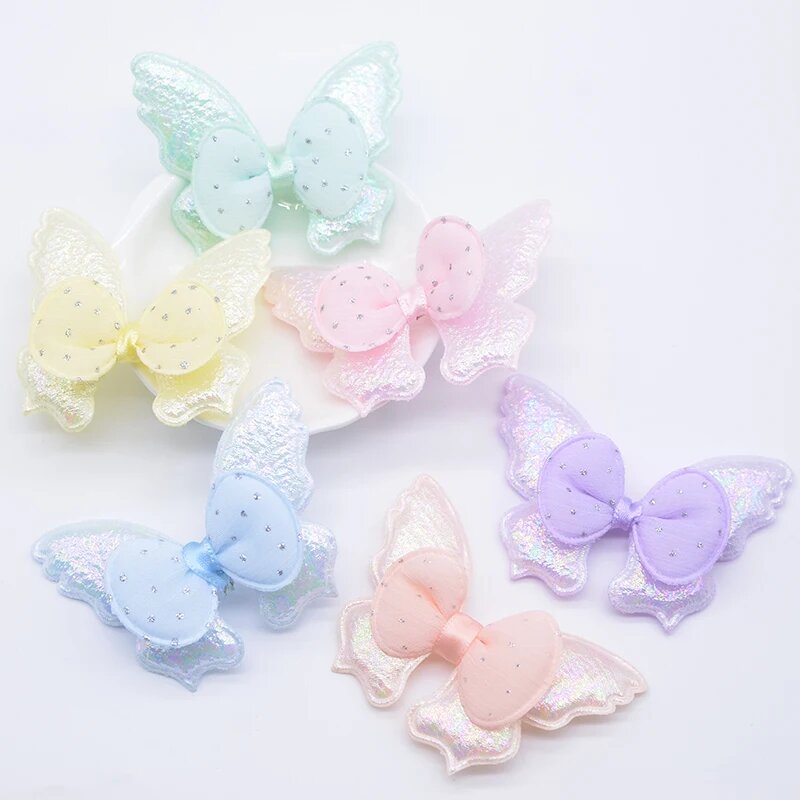 Двойные бабочки с бантом, 12 шт, Diy Super Paradise