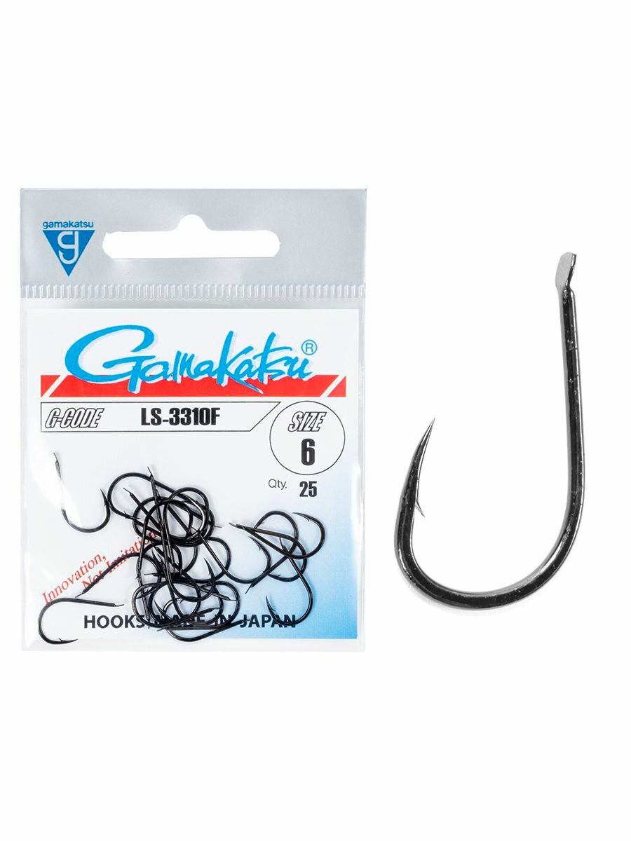 Крючки Gamakatsu LS-3310F HOOKS BLACK размер 06 (упк.25шт.)