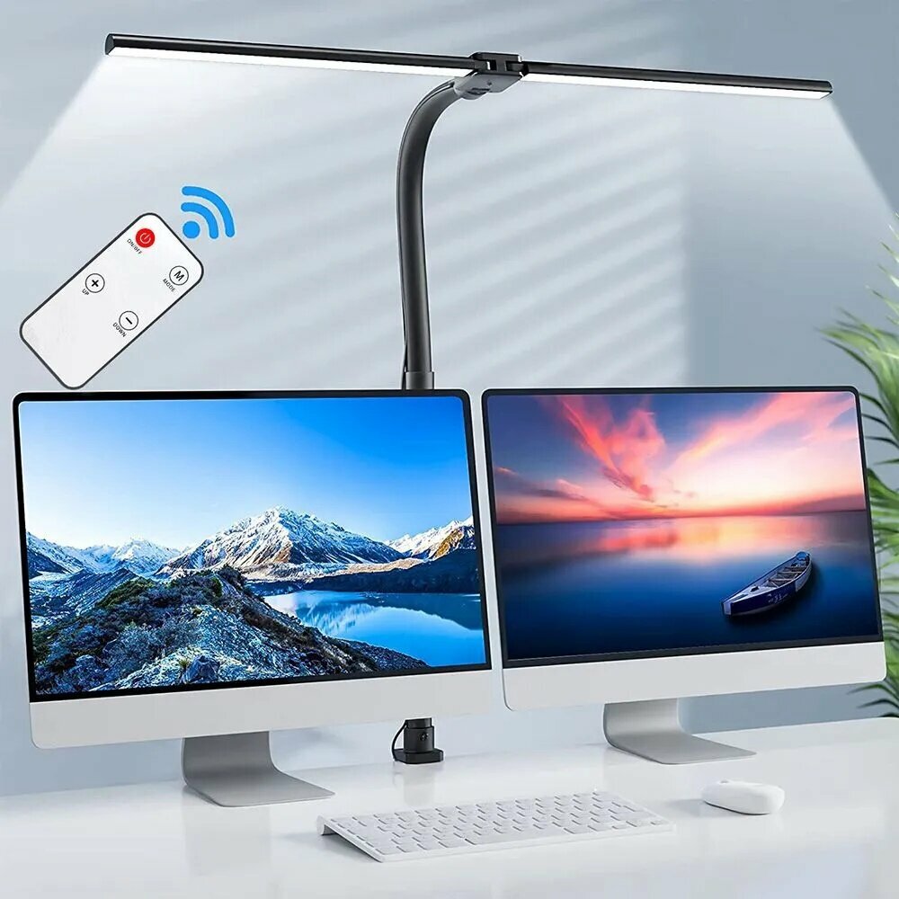 Светильник настольный 24W Настольная светодиодная лампа с регулируемой яркостью для защиты глаз для двух мониторов