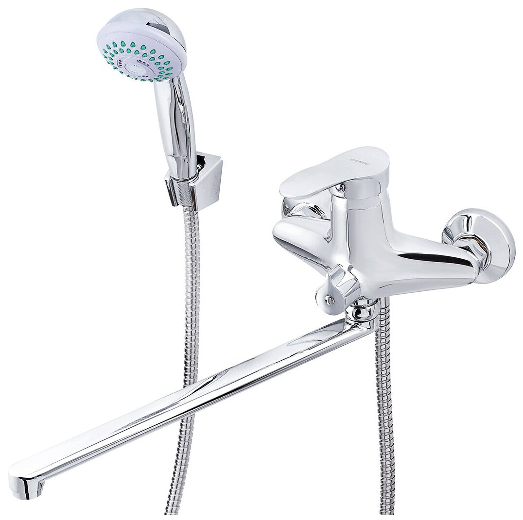 Смеситель Tsarsberg, для ванны и душа, с лейкой, рычажное управление, покрытие хром