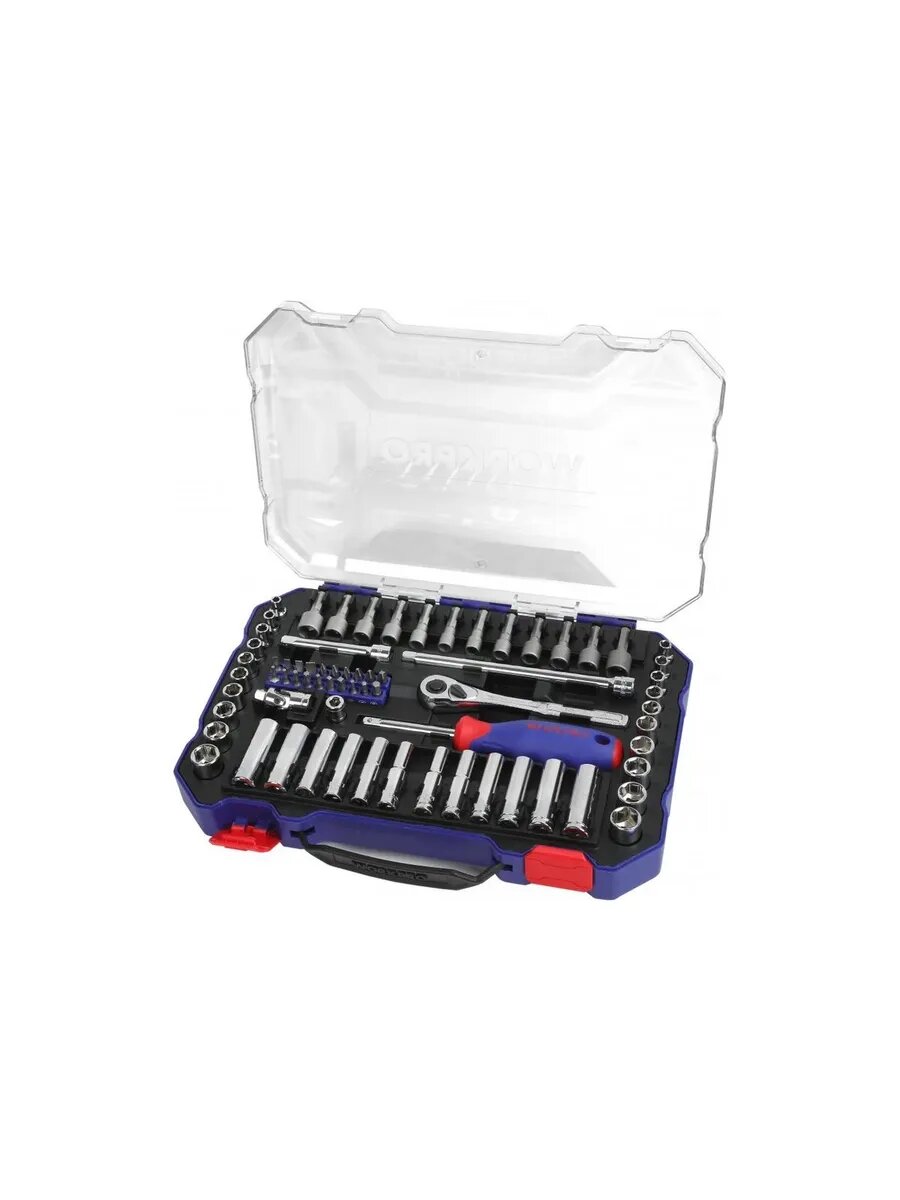 Набор торцевых головок WORKPRO 1/4", в кейсе, 70шт WP202522