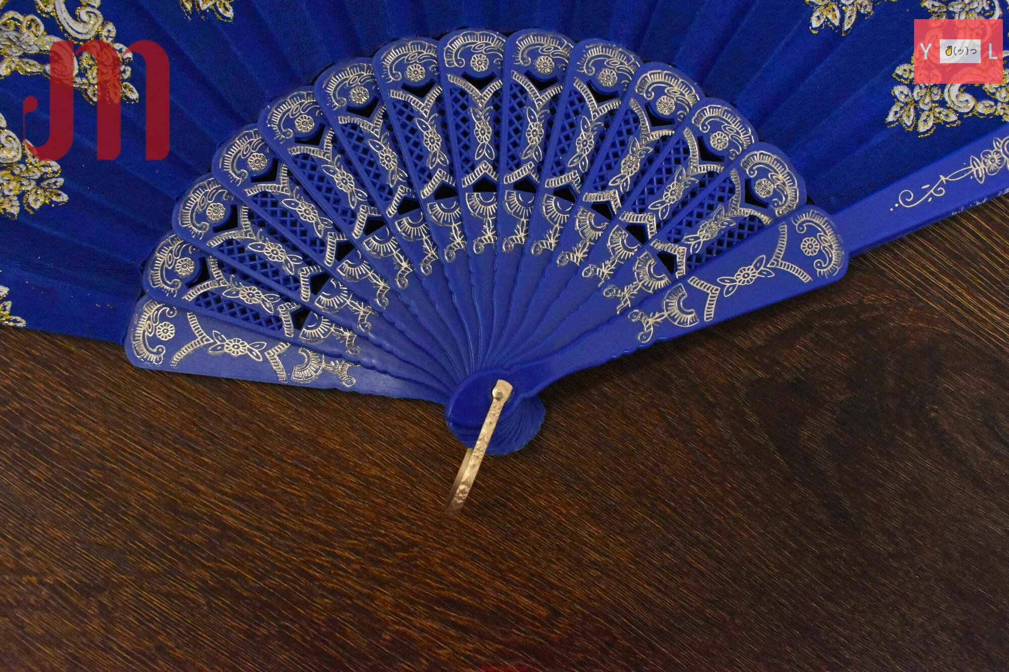 Веер складной женский ручной тканевый