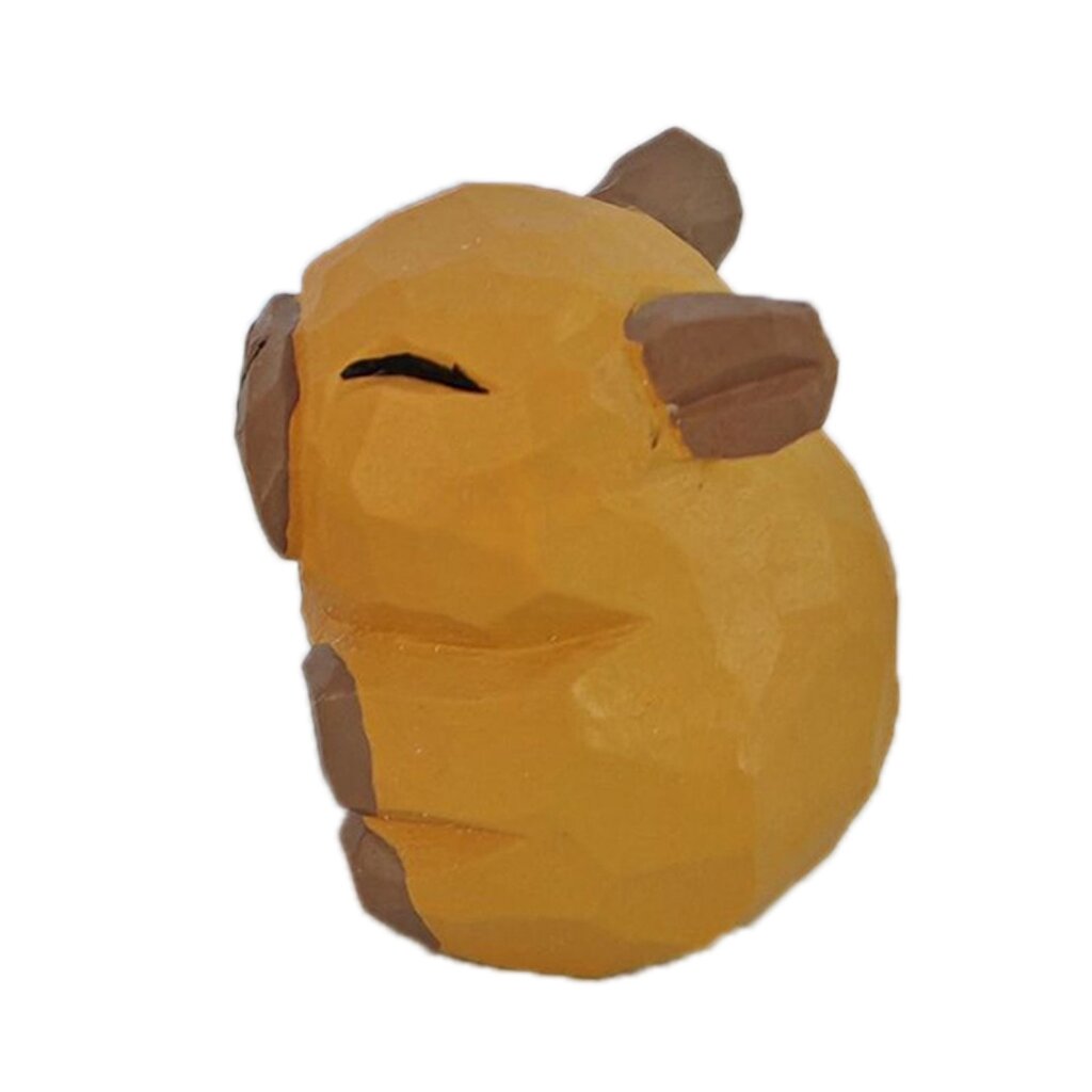 Деревянная Фигурка Капибары Ручной Работы, Миниатюрное Животное, Коллекционное Украшение для Домашнего Декора и Аксессуаров Для Офисных Столов