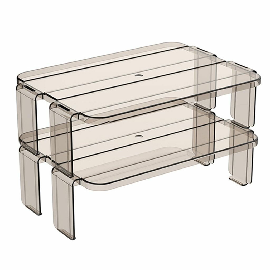 Органайзер для холодильника, Два прозрачных полки для внутренней части холодильника - коричневый, комплект