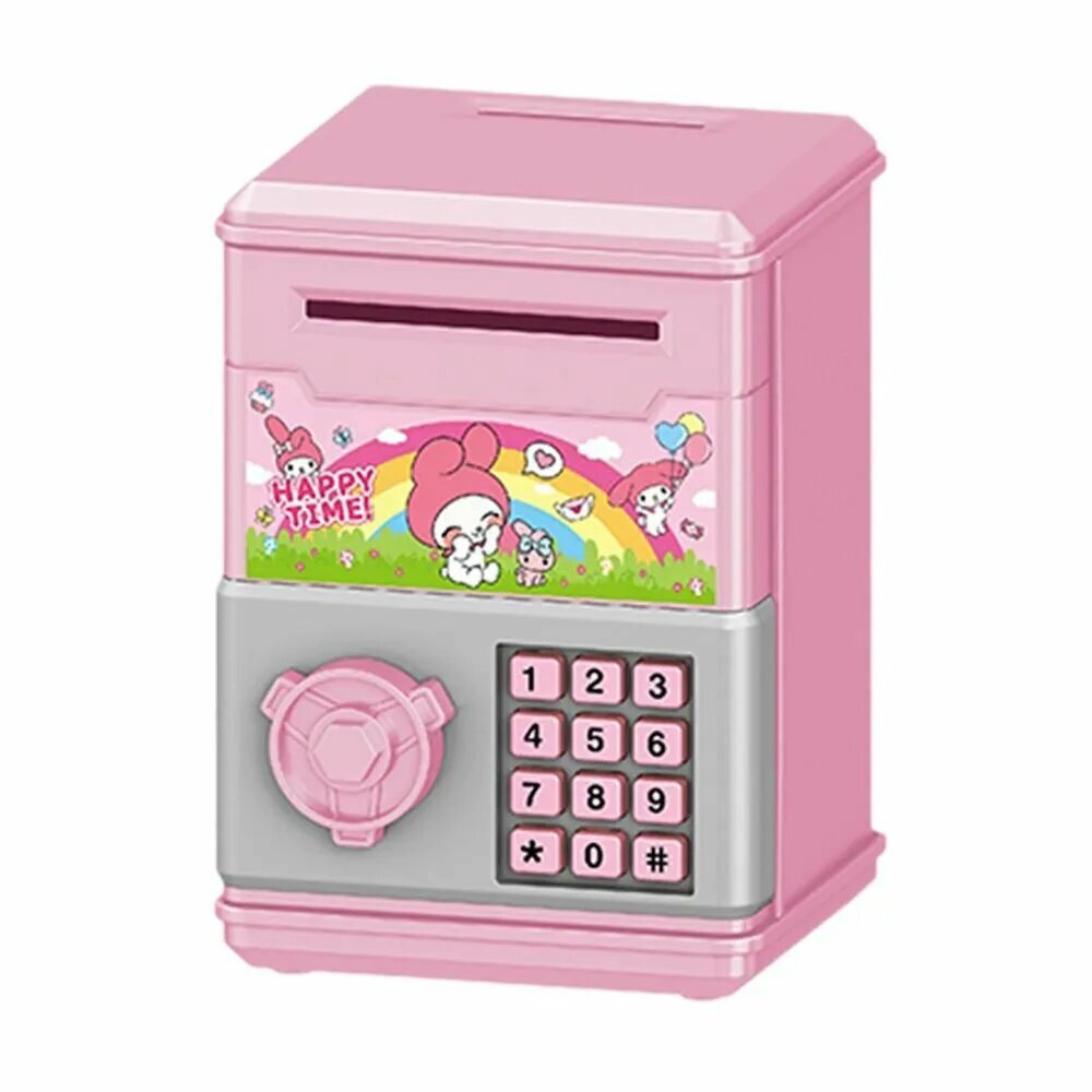 Квадратная объемная копилка "Розовая мелодия", 12х8 см, 1 штука