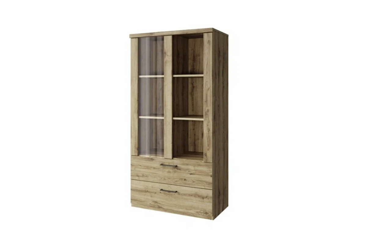 Шкаф с витриной Anrex DOORSET 1V2S3N, 157.1 x 41 x 80.2 см, цвет: Дуб Наварра