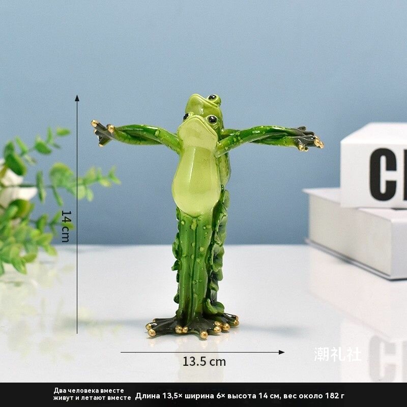 Стеклянная лягушка для йоги: декор для телевизора и бара, смоляная статуэтка в подарок выпускникам (ручная работа, 15 см)