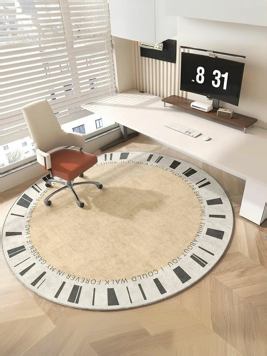 Защитный коврик 2х2 м, Круглый ковер, различные стили, короткий бархатный хрустальный бархат