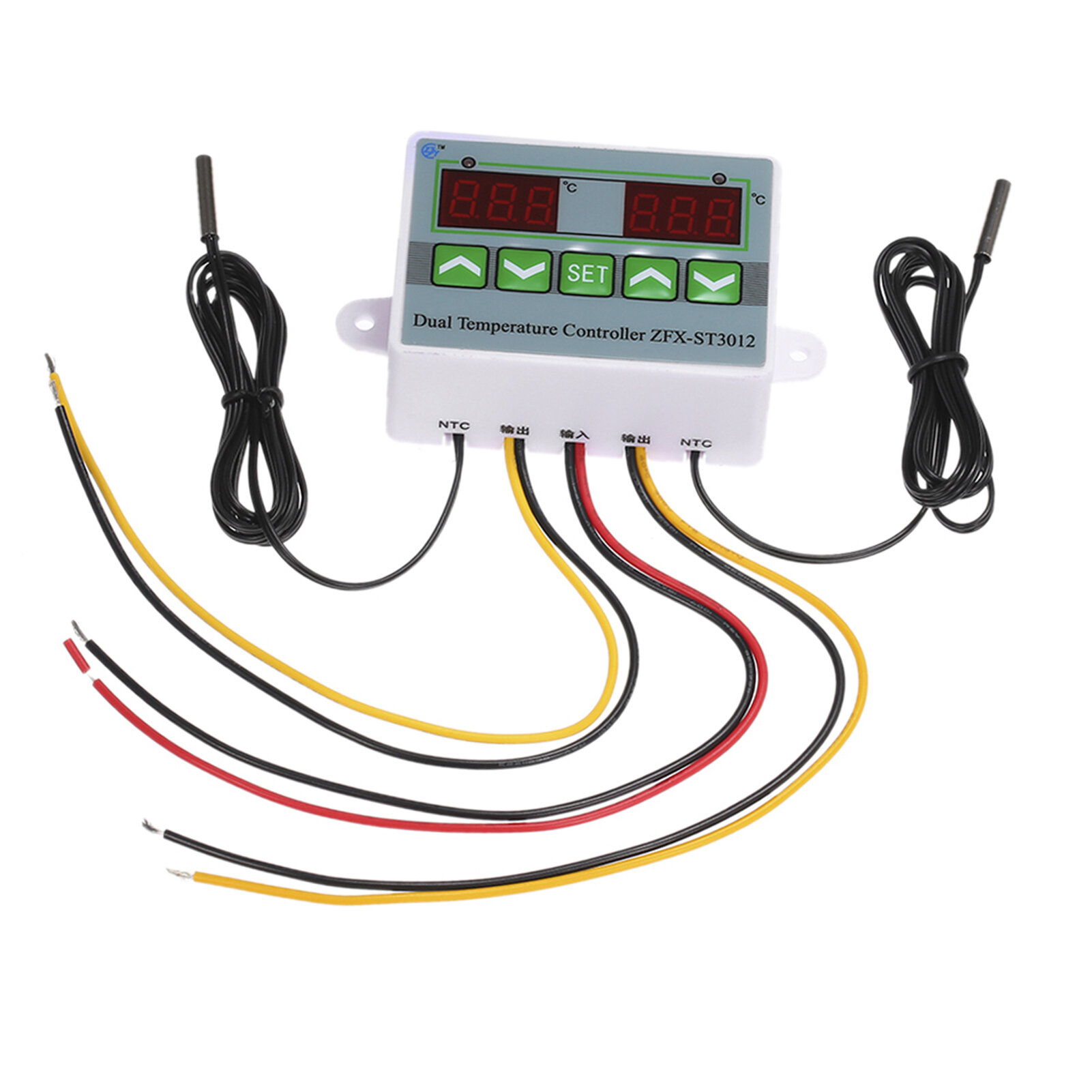 Микрокомпьютер, интеллектуальный цифровой контроллер температуры с двойным дисплеем, ZFX-ST3012, электрический термостат, 220 В/1500 Вт, переключатель контроля температуры