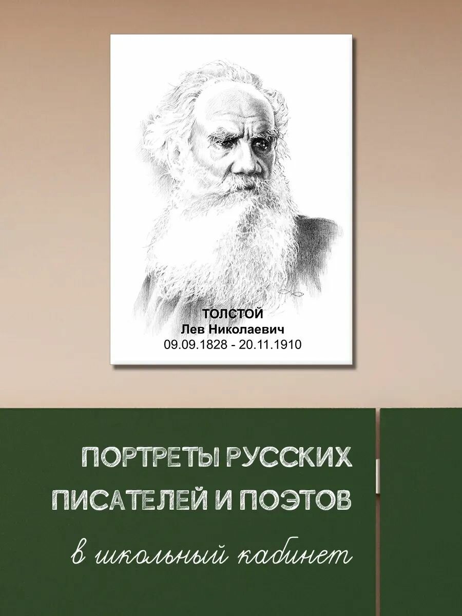 Картина на стену "Толстой", 30х40 см