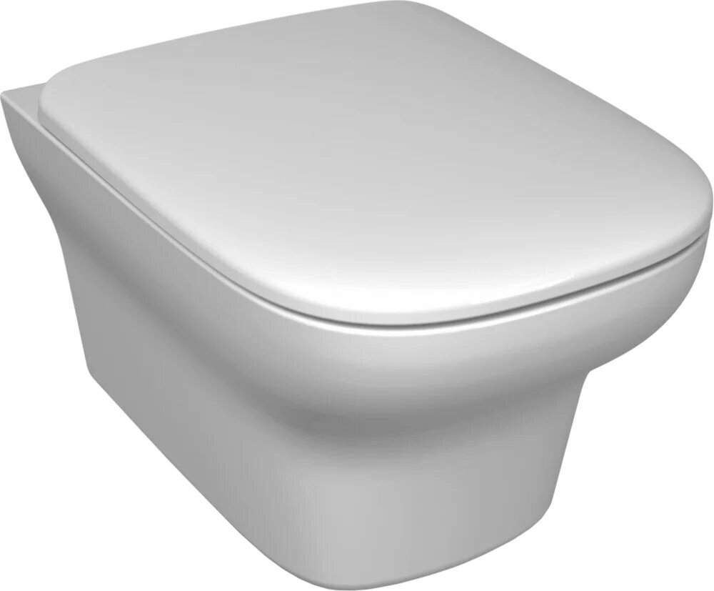 Унитаз подвесной Jacob Delafon Vox EDM102 с микролифтом, безободковый, без бачка, фарфоровый, антивсплеск, белый прямоугольный