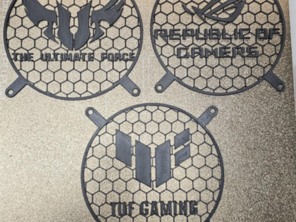 Решетки вентиляторов для игровых ПК TUF 120мм. 3D Print. Пластик. Комплект 3 шт.