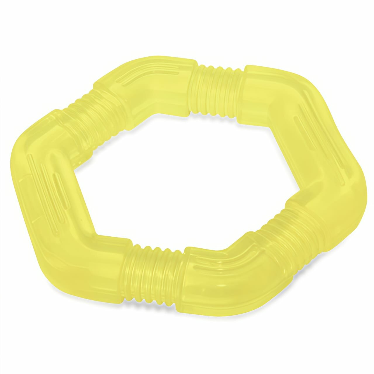 Игрушка для собак из цельнолитой резины Гексагон, размер - 10 х 9,8 х 1,5 см, цвета в ассортименте, Gamma, 12192018