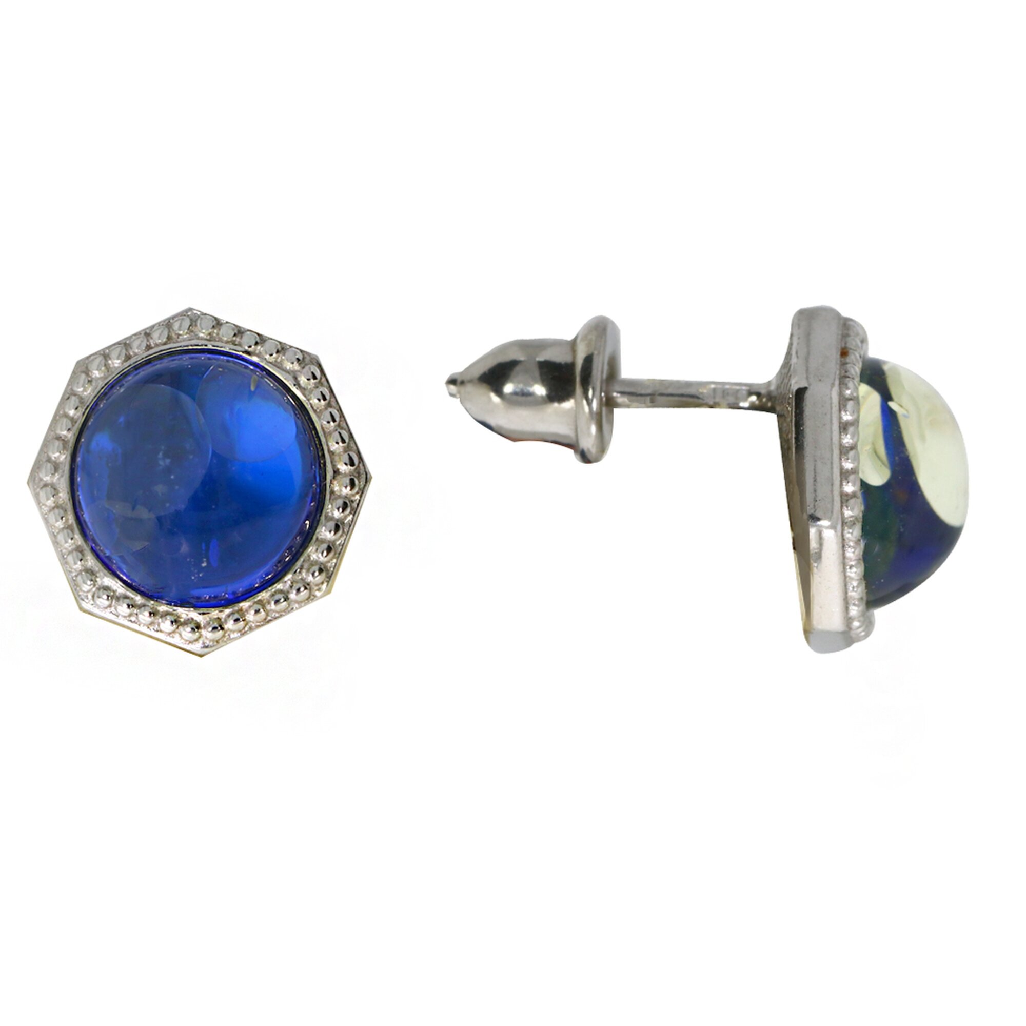 Серьги пусеты, серебро, 925 проба, родирование, янтарь