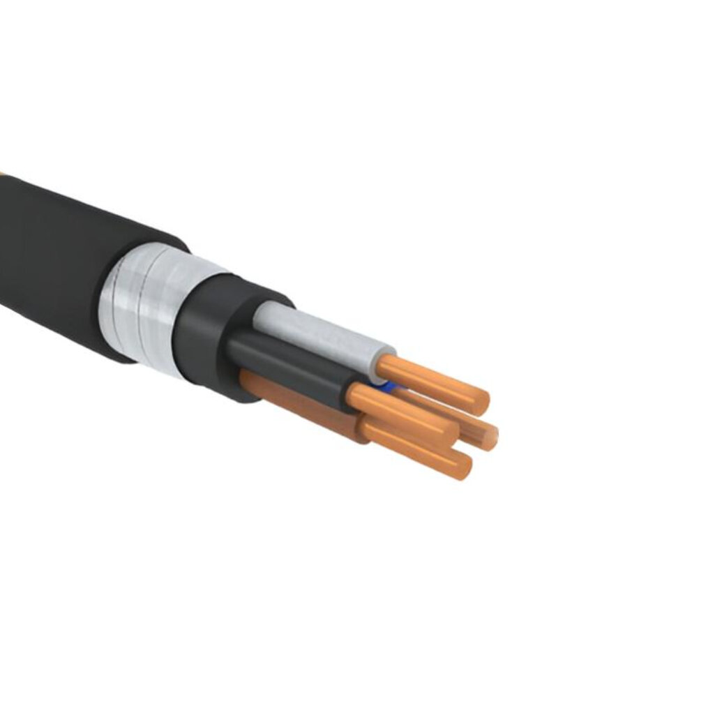 Кабель силовой ВБШв Элкаб КЗ 4х10 кв. мм, установочный, бронированный, черный, длина 1 метр