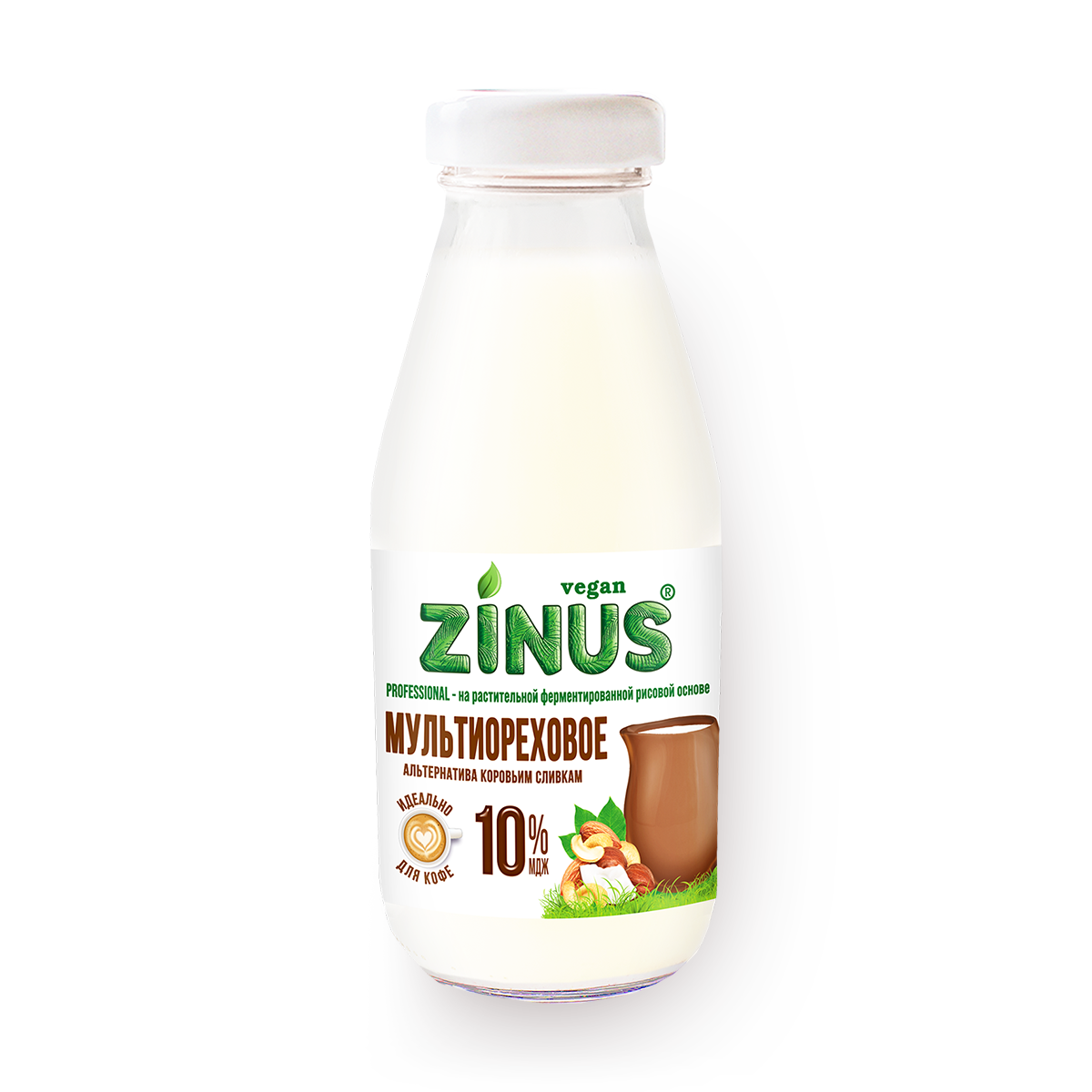Напиток Zinus "Мультиореховый", сливки, растительные, 10%, 300 мл