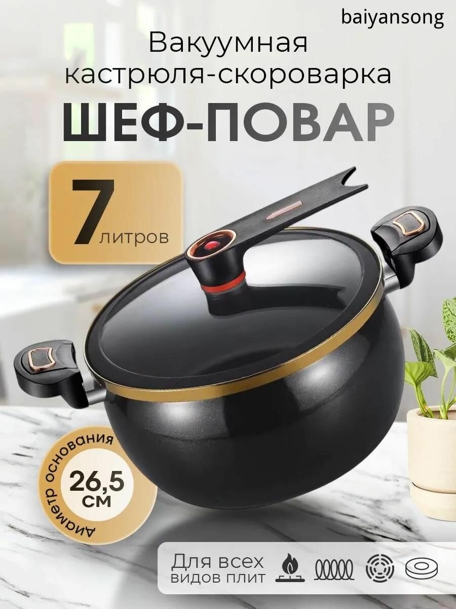 Baiyansong Кастрюля Кухонная техника, Чугун, 7 л