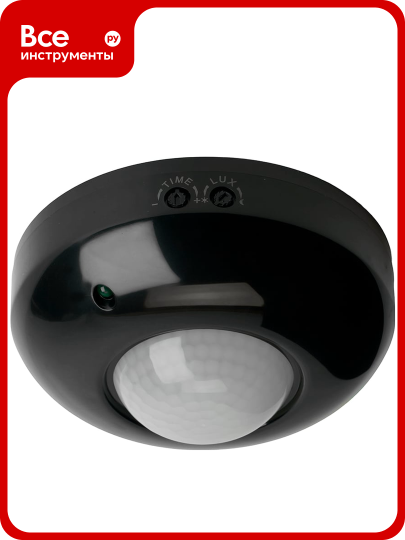 Датчик движения FERON 1200W 6m 120(горизонталь), 360(вертикаль), черный SEN5/LX20B, 51516