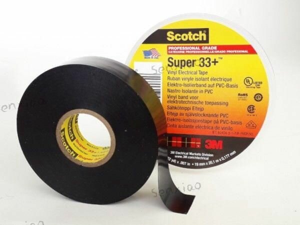 Изолента 3M Scotch Super 33+ 19 мм 20 м 180 мкм, 1 шт./ 3М Скотч Супер 33+ изоляционная лента высшего класса (1шт.) N