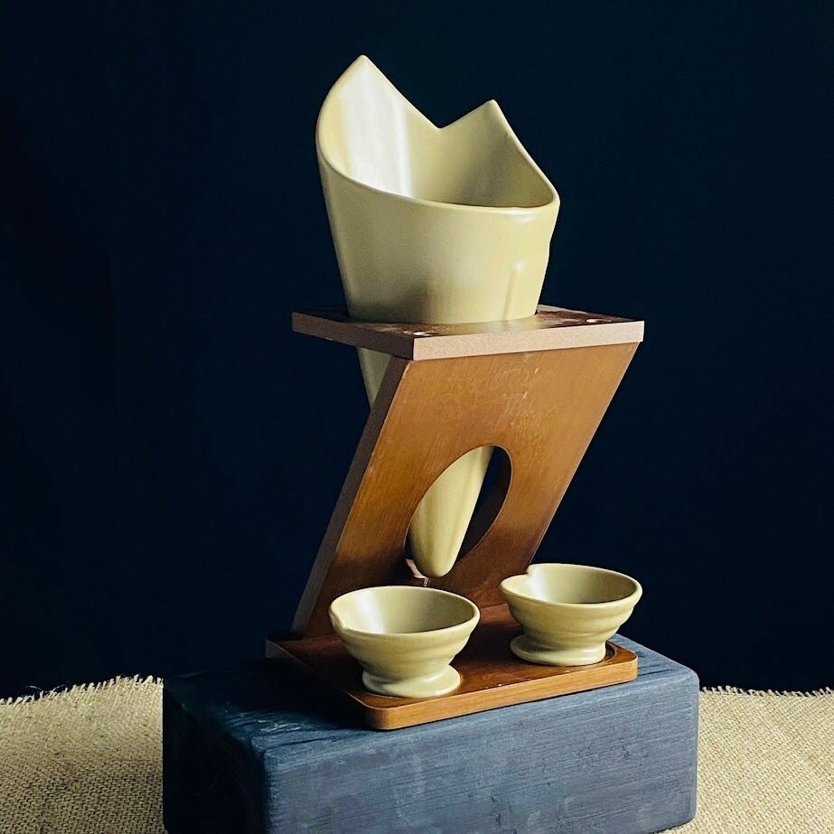 Блюдо для подачи картофеля фри с соусниками 3 предмета на подставке TROPICAL