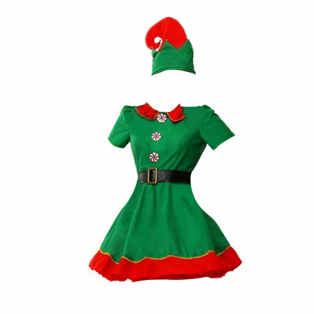 Рождественская одежда для взрослых, рождественская эльфа-170-Женский