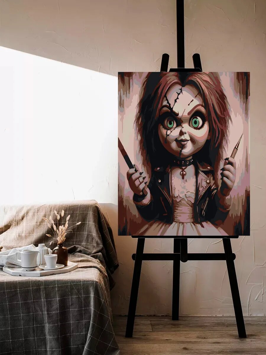 Картина по номерам Кукла Тиффани Невеста Чаки Ужасы