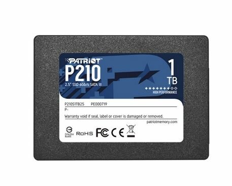 1000 ГБ 2.5" SATA накопитель Patriot Memory P210 (P210S1TB25) - SATA, чтение - 520 Мбайт/сек, запись - 430 Мбайт/сек, 3D NAND