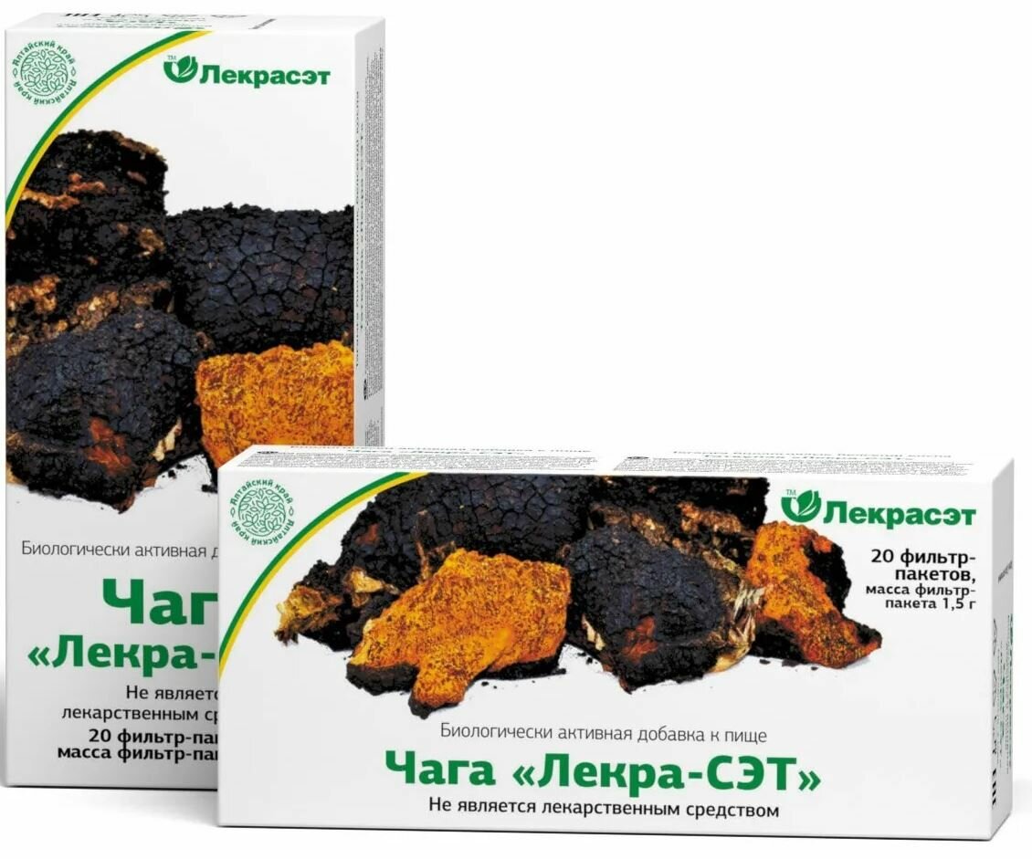 Пищевая добавка Лекра-СЭТ "Чага", 20 фильтр-пакетов по 1,5 г