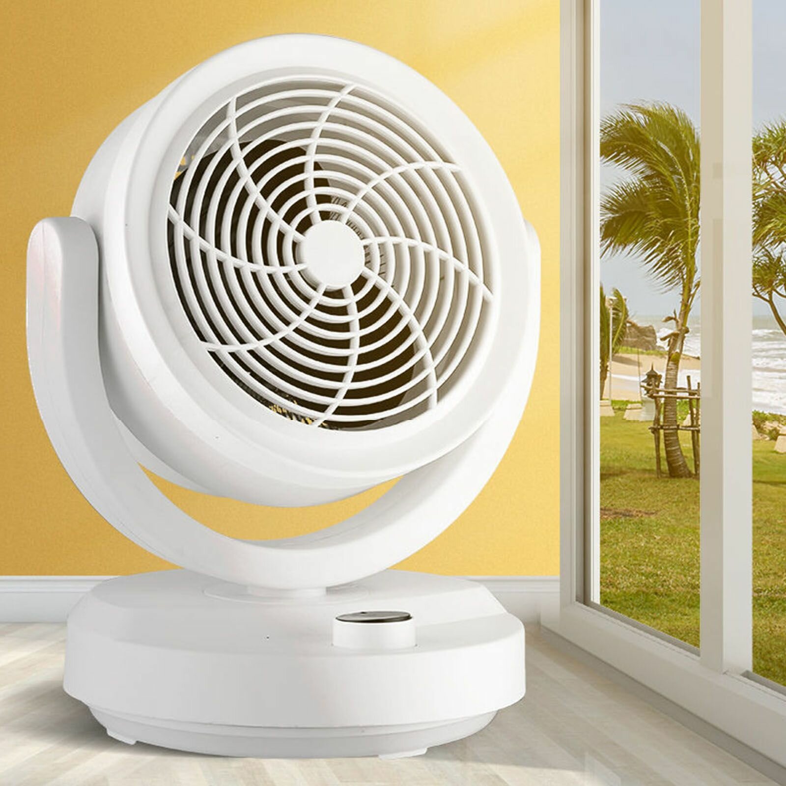 Вентилятор с обогревом, 220В, качающаяся голова, темно-зеленый FH-21