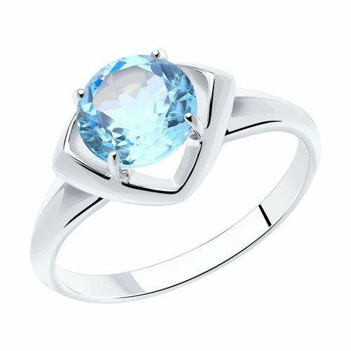 Кольцо, серебро, 925 проба, топаз