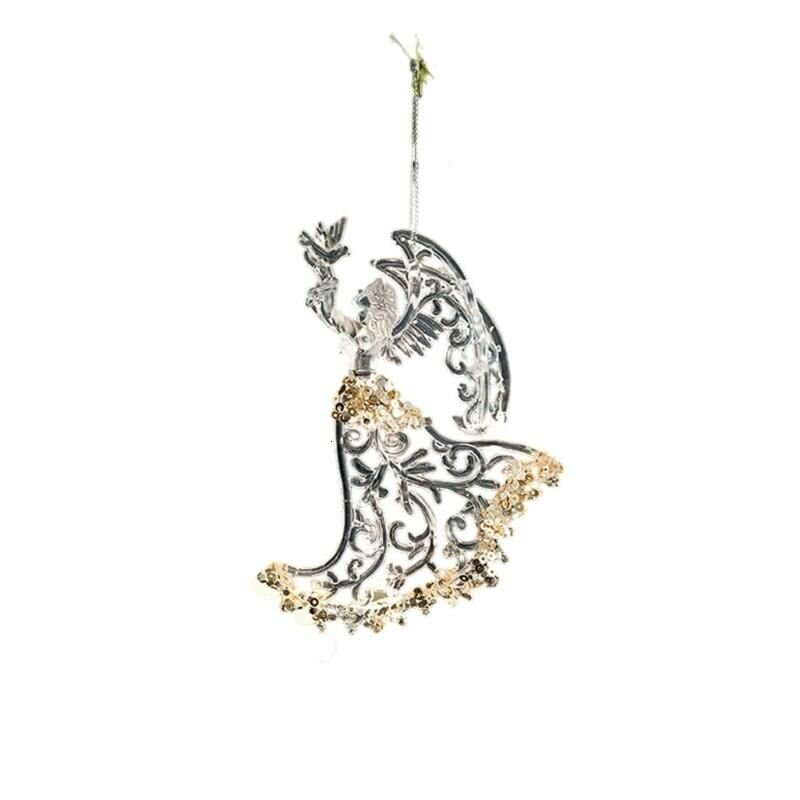 Акриловая Подвеска В виде Снежинки, Расшитая Блестками Виде Ангела Из Хрусталя-Стиль 1