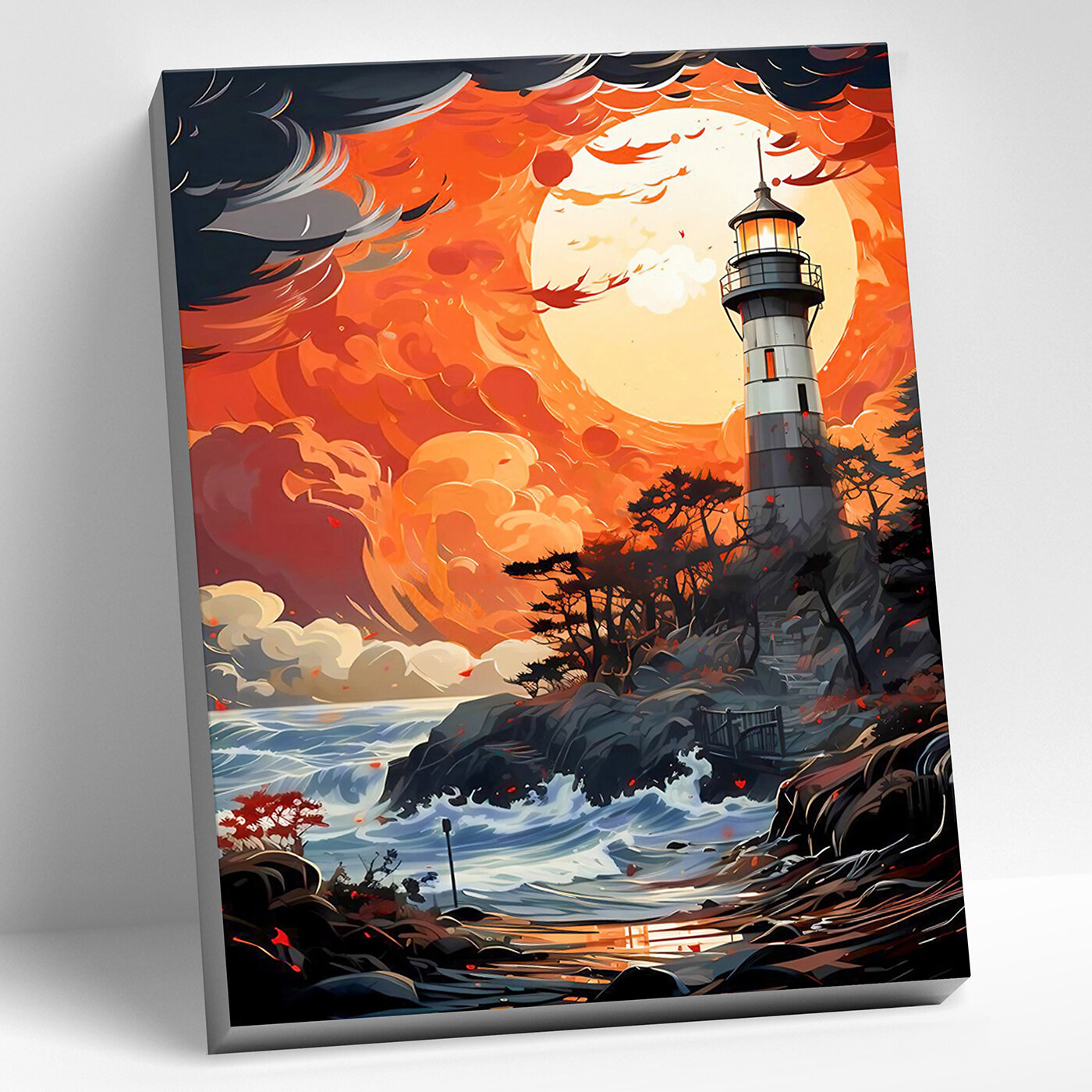 Картина по номерам 40х50см Маяк на закате Molly HR0634