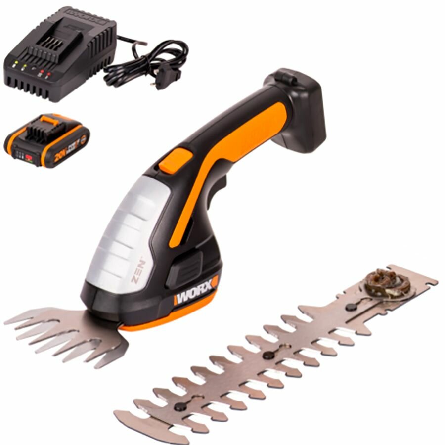 Воркс WP808E ножницы аккумуляторные 20В 1x2Ач АКБ и ЗУ входит в комплект